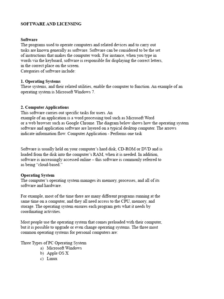 Software & Licensing | PDF | Operating System | Application Software Software & Licensing | PDF | Operating System | Application Software