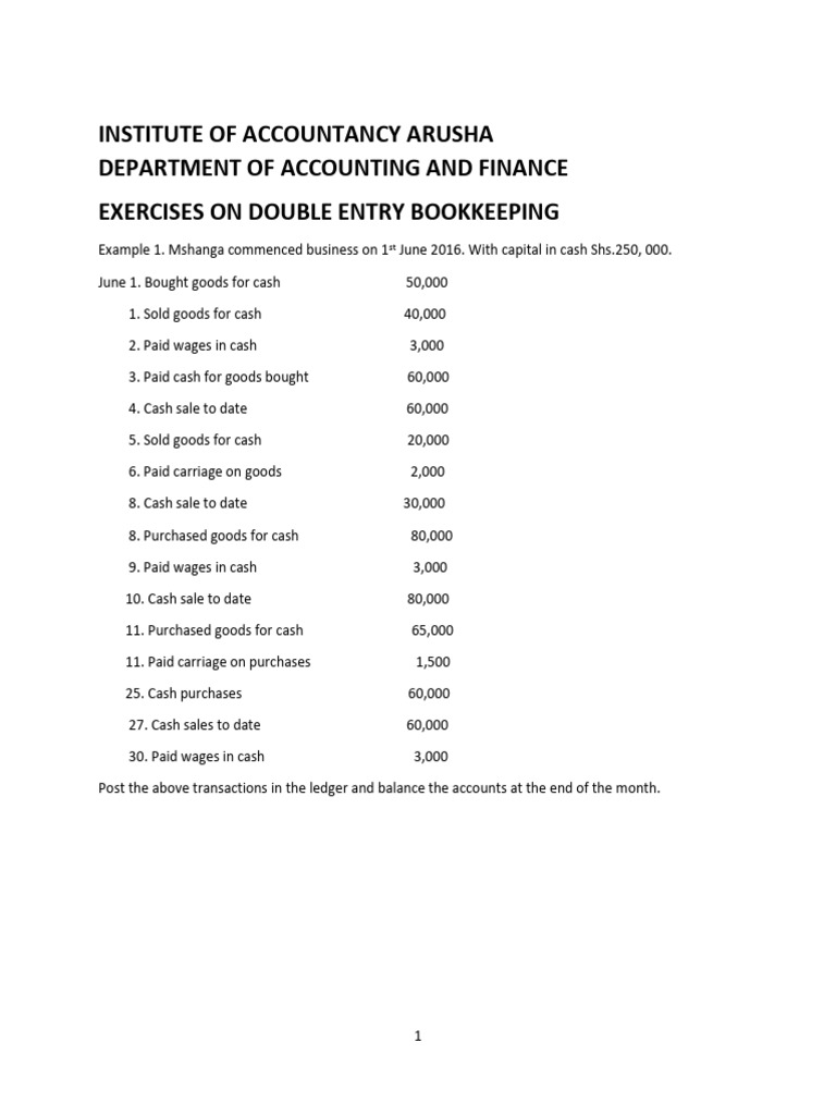 Seminar Question Double Entry | PDF | Debits And Credits | Cheque