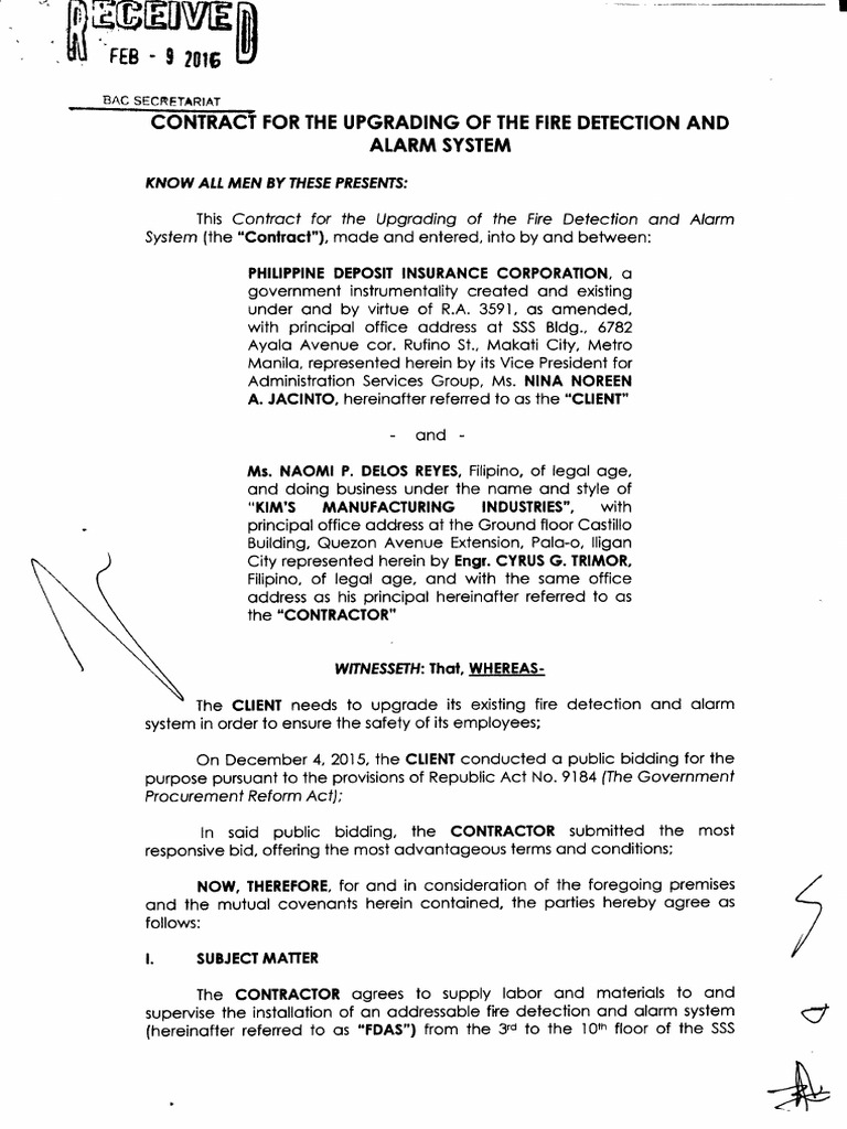 Contract-FDAS (Received) | PDF