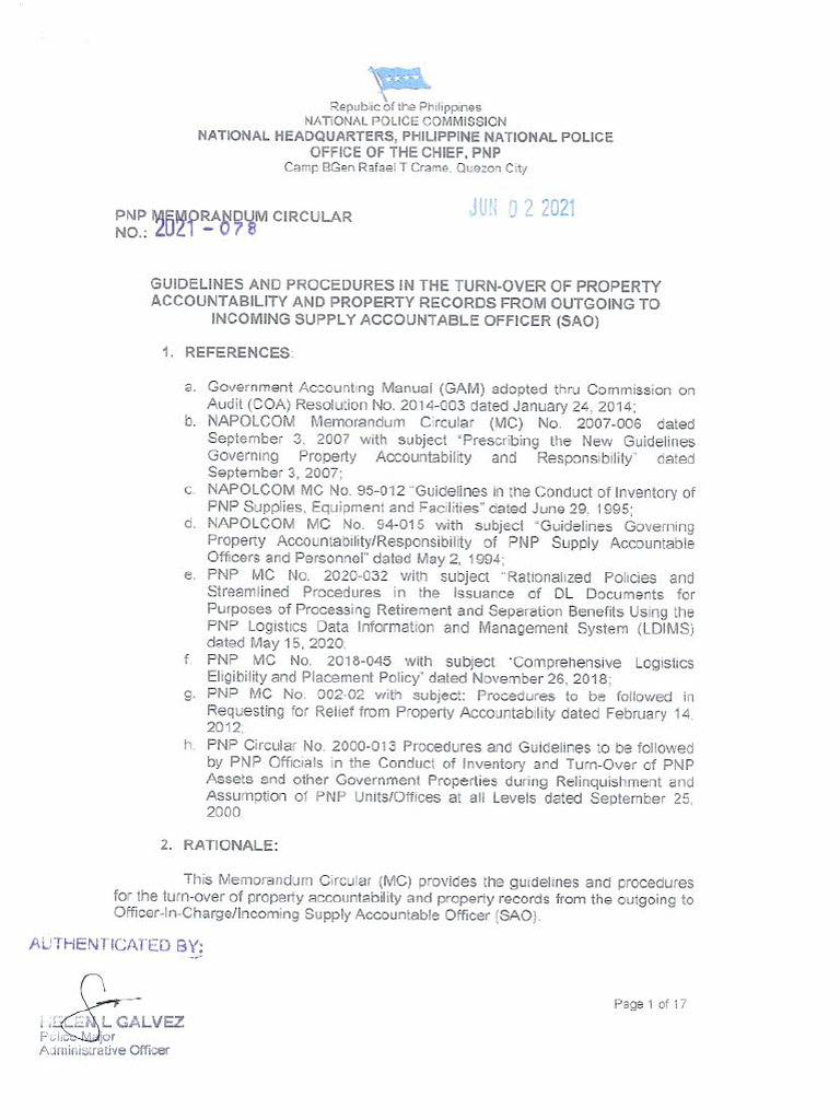 PNP MC 2021 078 | PDF