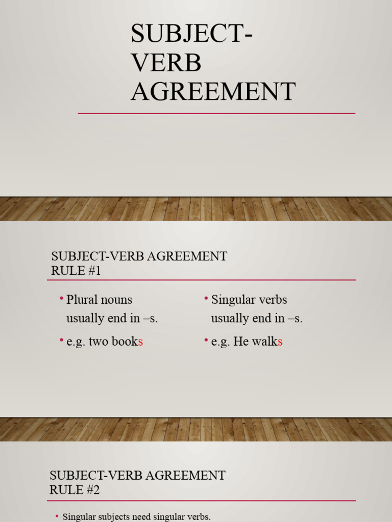 Subject-Verb Agreement - Notes | PDF | Verb | Grammatical Number