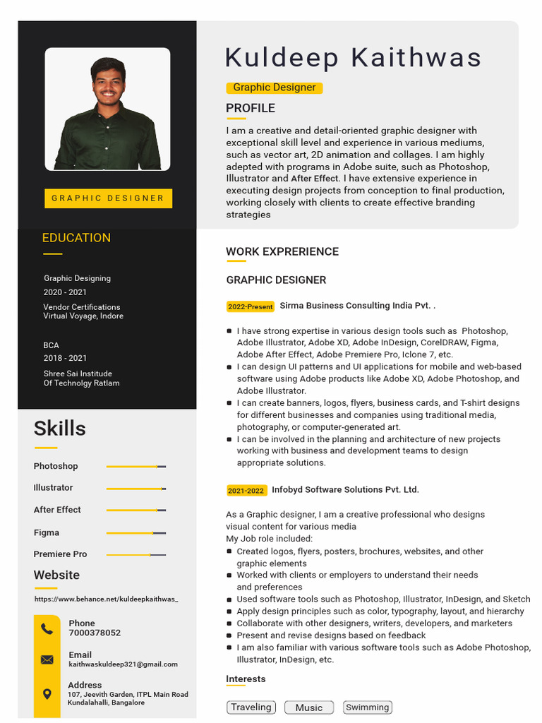 kuldeep resume_1 | Download Free PDF | Graphic Design | Adobe Illustrator