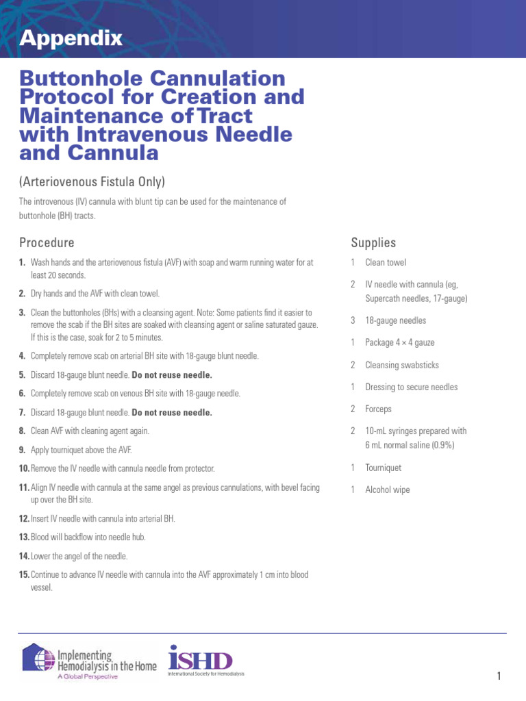Module_7_Apdx_BHProtocolforIVNeedle | PDF | Intravenous Therapy ...