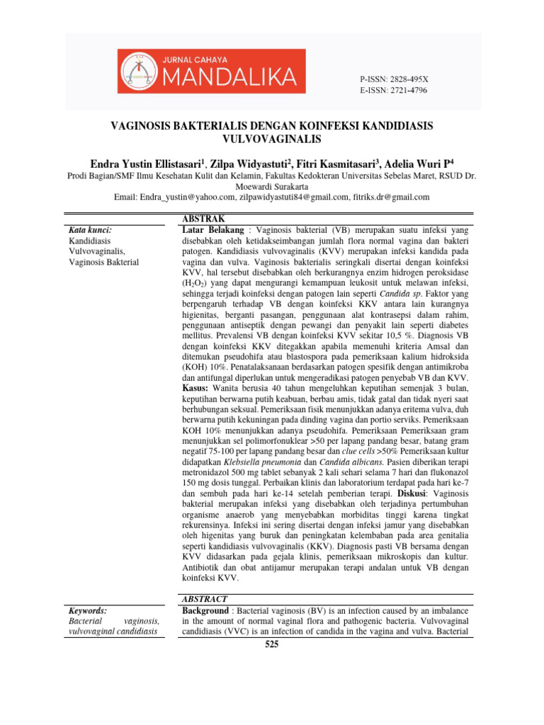 Vaginosis Bakterialis Dengan Koinfeksi Kandidiasis Vulvovaginalis | PDF