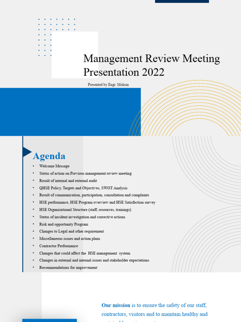 Management Review Meeting Presentation 2022 | PDF | Swot Analysis | Risk