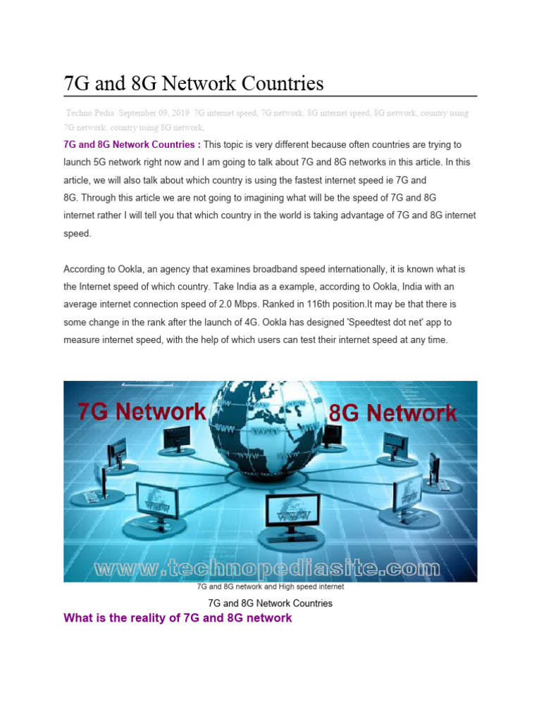7G and 8G Network Countries | PDF | Internet | Mobile Broadband