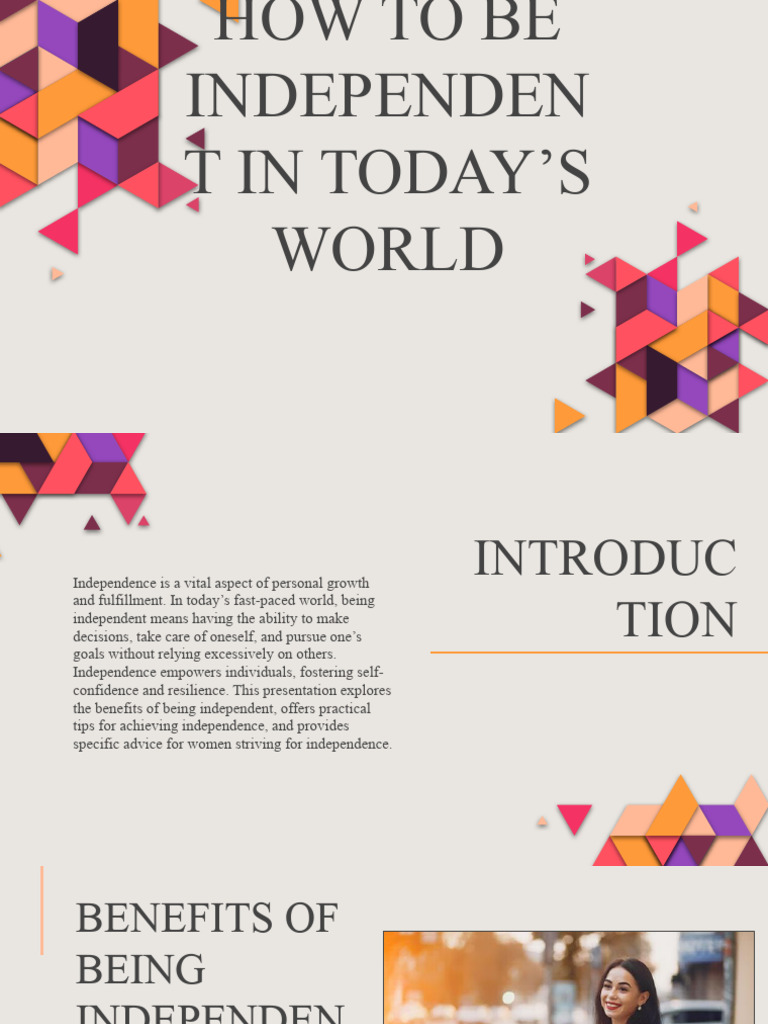 How To Be Independent in Todays World? | PDF | Social Psychology ...