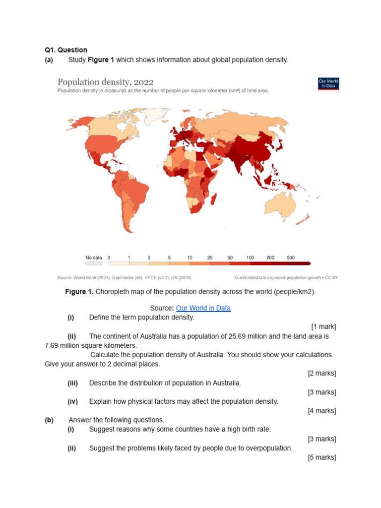 Population Test (1.1 and 1.3) | PDF | Birth Rate | Population Growth