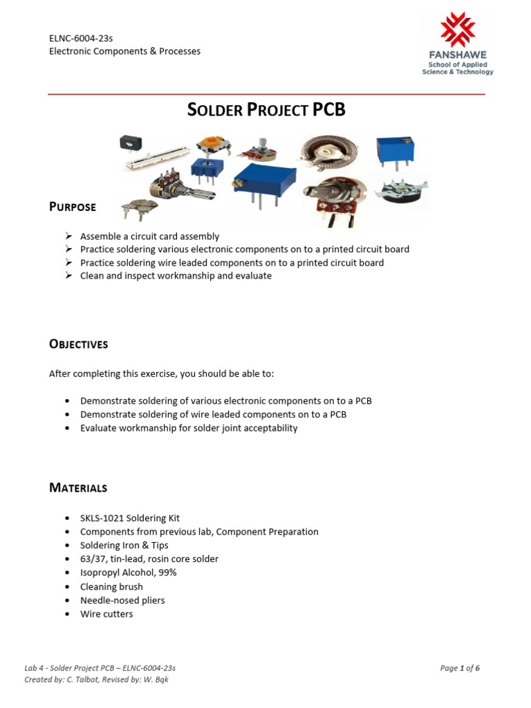 Lab 4 Solder Project PCB | PDF | Printed Circuit Board | Soldering