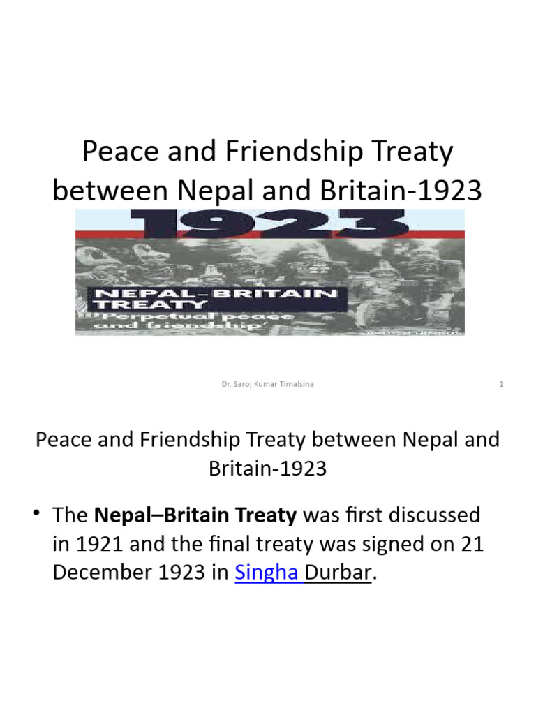 Nepal-Britain Peace Treaty 1923 | PDF | International Relations ...