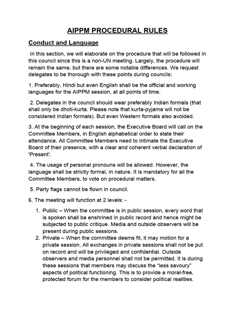 Aippm Procedural Rules | PDF | Law