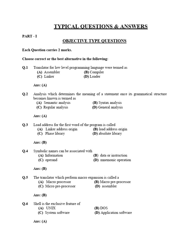 Typical Questions | PDF | Scheduling (Computing) | Assembly Language