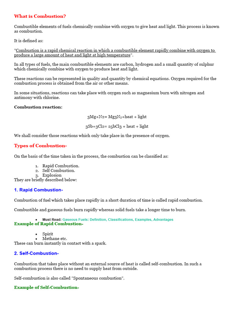 Combustion | Download Free PDF | Combustion | Fuels