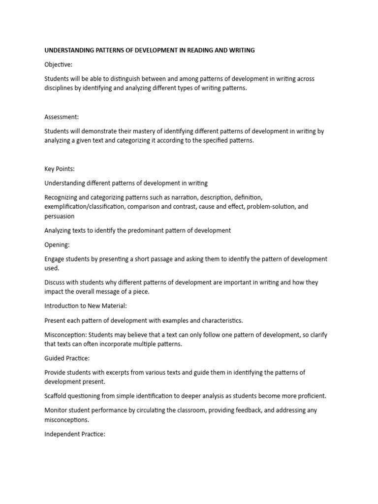 Aaa Understanding Patterns of Development in Reading and Writing | PDF ...