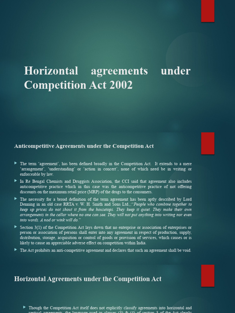 Horizontal Agreements Under Competition Act 2002 | PDF | Burden Of ...