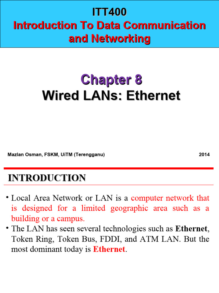 Wired LANs - Ethernet | PDF | Ethernet | Network Switch