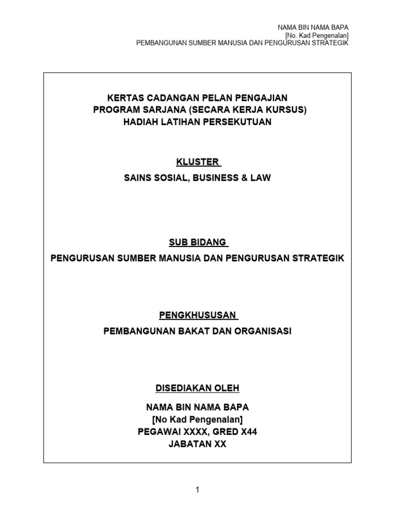 Nama Bin Nama Bapa (No. Kad Pengenalan) Pembangunan Sumber Manusia Dan ...