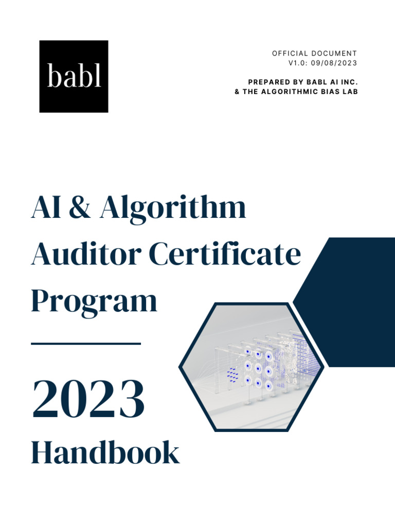 AI Algorithm Auditor Certificate Handbook 1720372190 | PDF | Machine ...