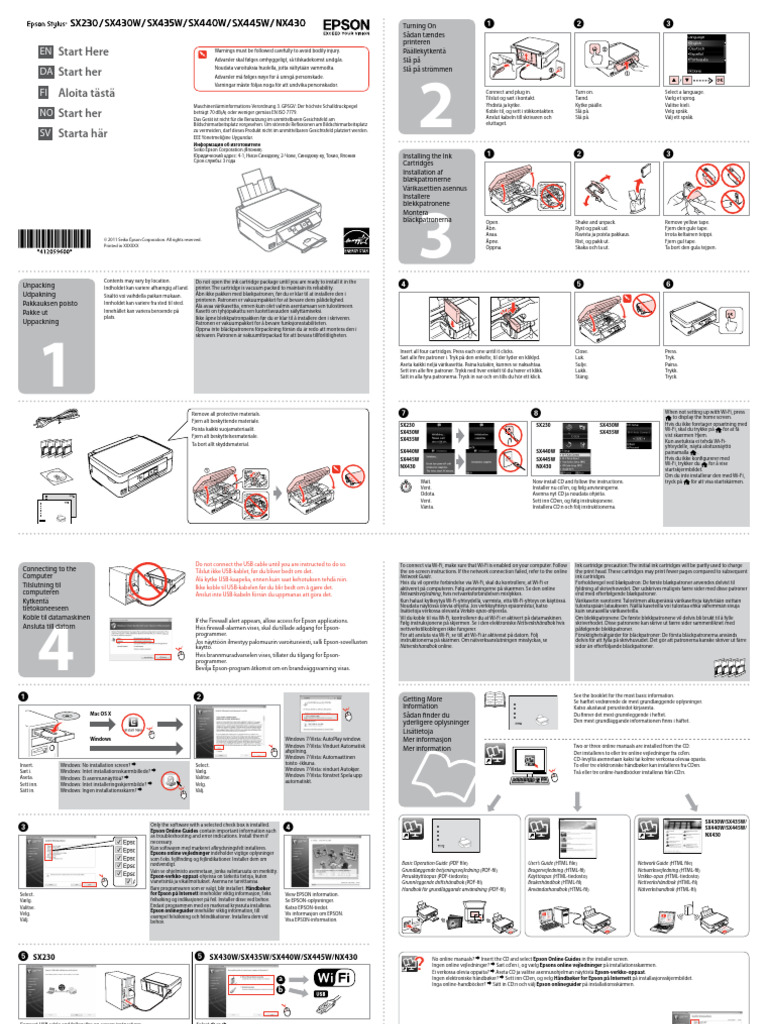 Epson SX440 Och 445 | PDF