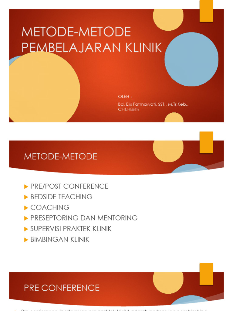 Metode-Metode Pembelajaran Klinik | PDF