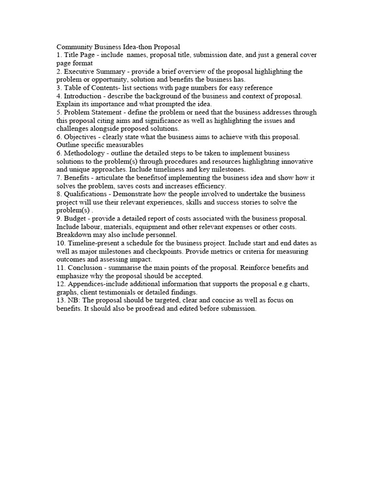 Community Business Proposal Overview | PDF | Business
