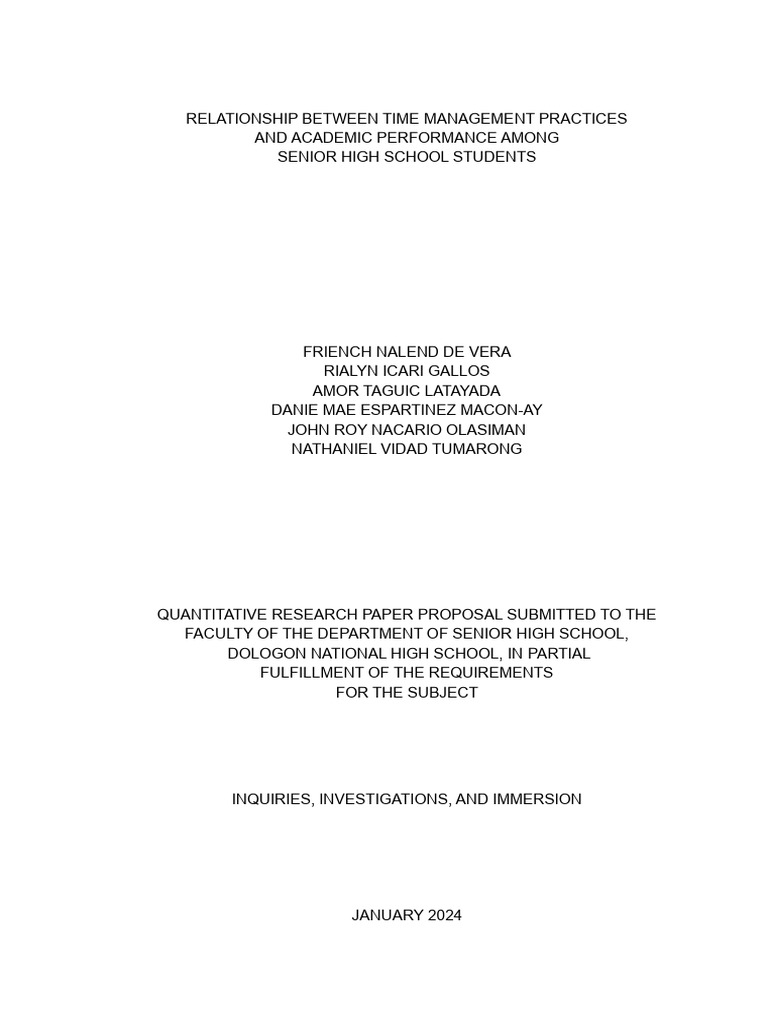 Time Management and Academic Success | PDF | Cognition | Scientific Method