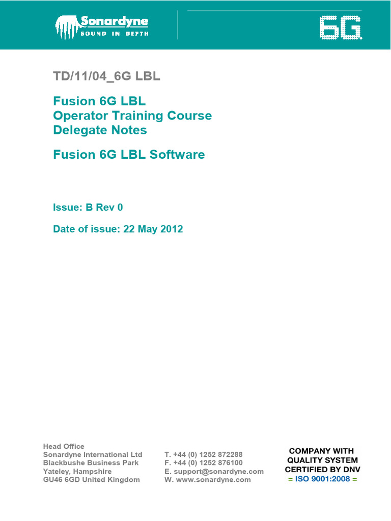 TD - 11!04!6G LBL IssB - Rev0 Fusion 6G LBL Software | PDF | Computer ...