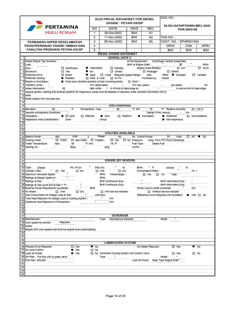 Data Sheet Diesel Engine | PDF | Diesel Engine | Engines