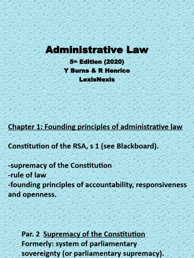 PP Chapter 1 - Burns 2020 - 5th Edition | PDF | Rule Of Law | Judicial Review