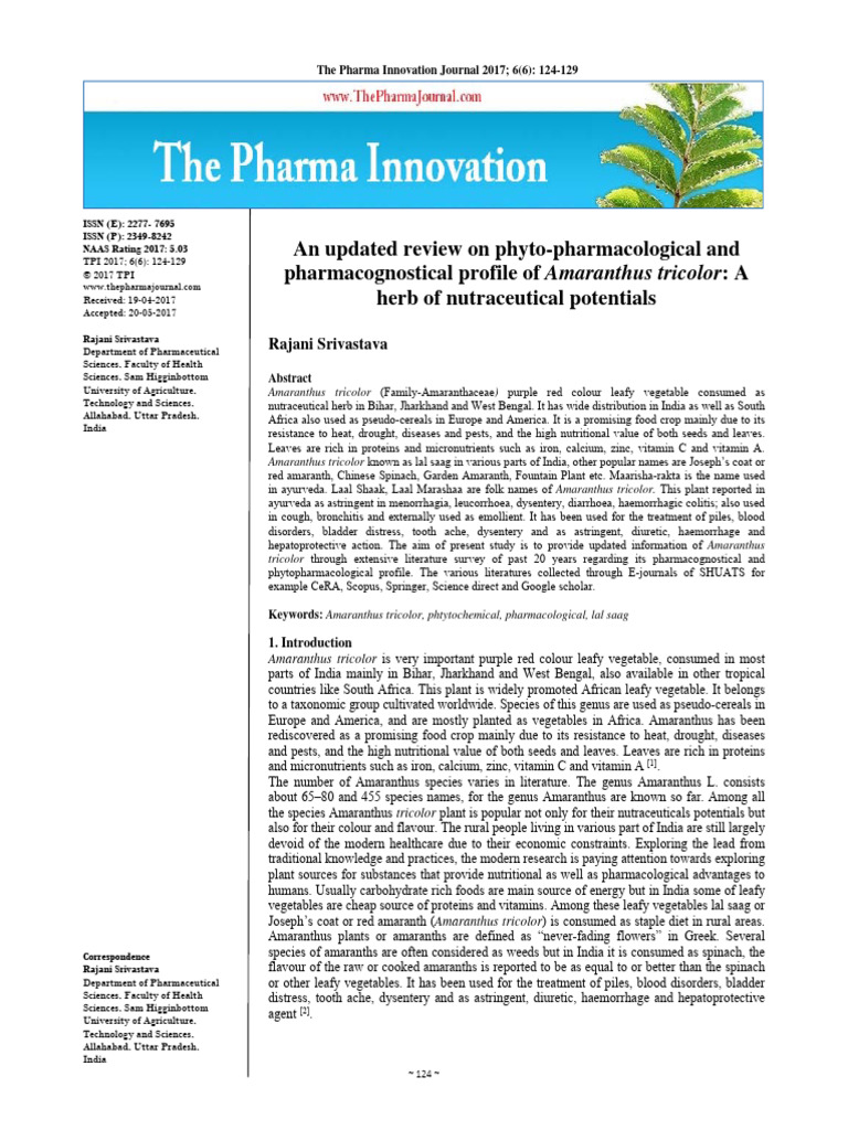 An Updated Review On Phyto-Pharmacological and Pharmacognostical ... An Updated Review On Phyto-Pharmacological and Pharmacognostical ...