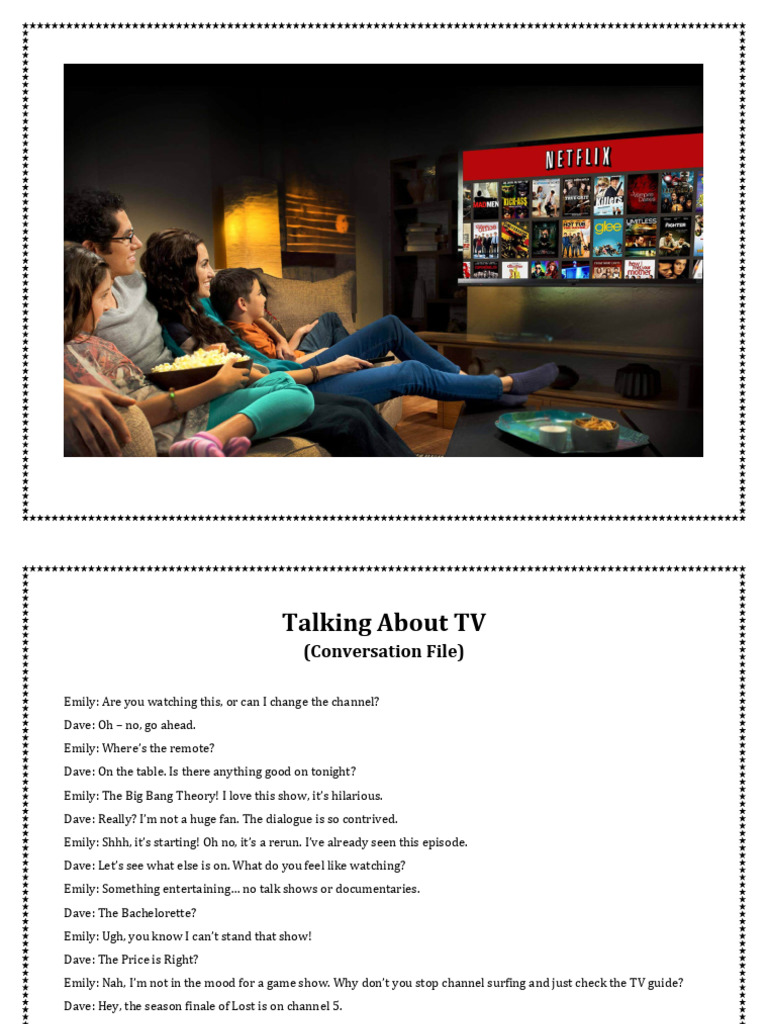 Talking About TV (Conversation File) | PDF