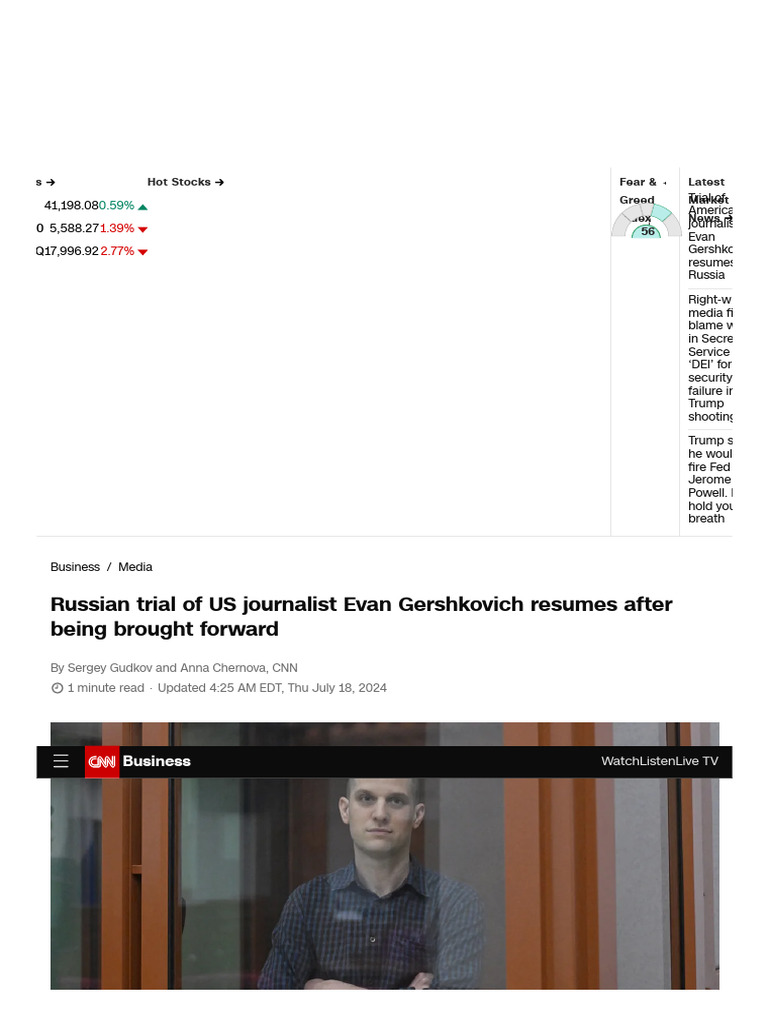 Evan Gershkovich - Russian Trial of US Journalist Resumes After Being ...