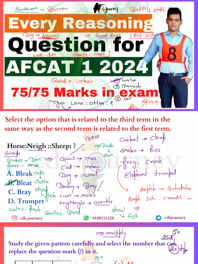 All 25 types of AFCAT reasoning | PDF