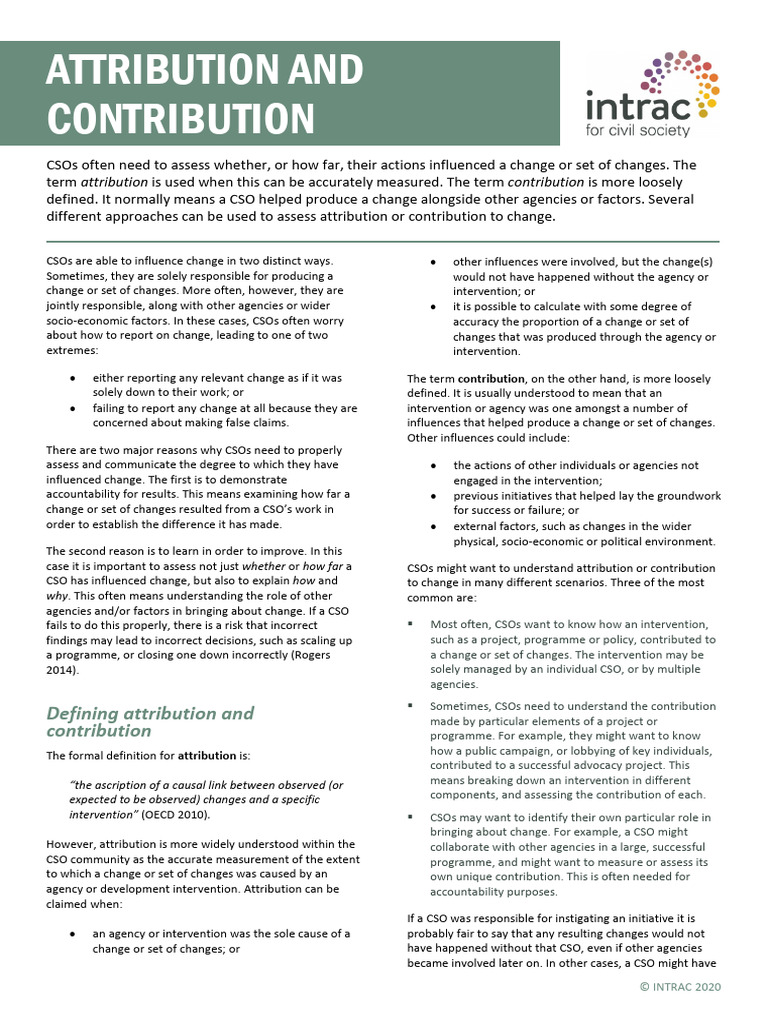 4.attribution and Contribution | PDF | Methodology