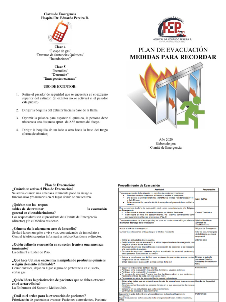 Triptico Plan de Evacuacion | PDF