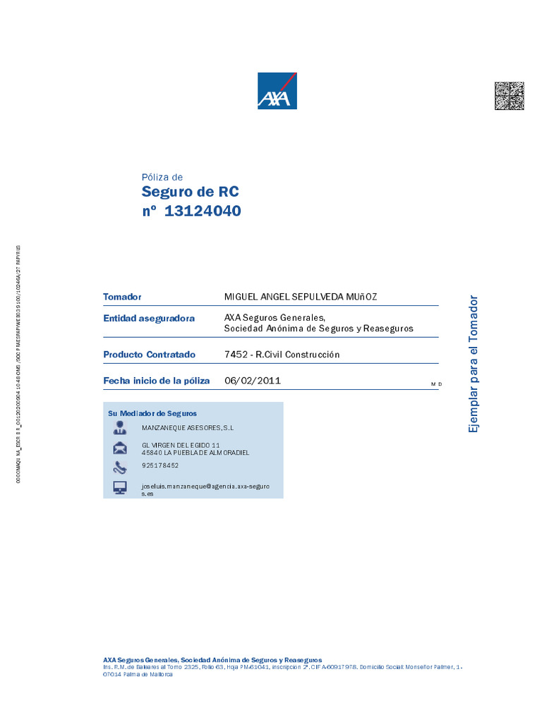 Poliza RC | PDF | Póliza de seguros | Seguro