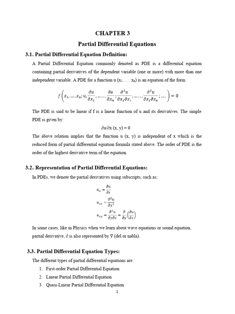 Partial Differential Equation Definition-NEW | PDF | Partial Differential Equation ...
