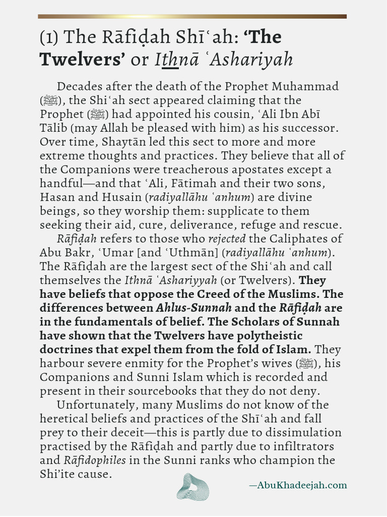 Shiah Daniel Haqiqatjou | PDF | Sunni Islam | Shia Islam