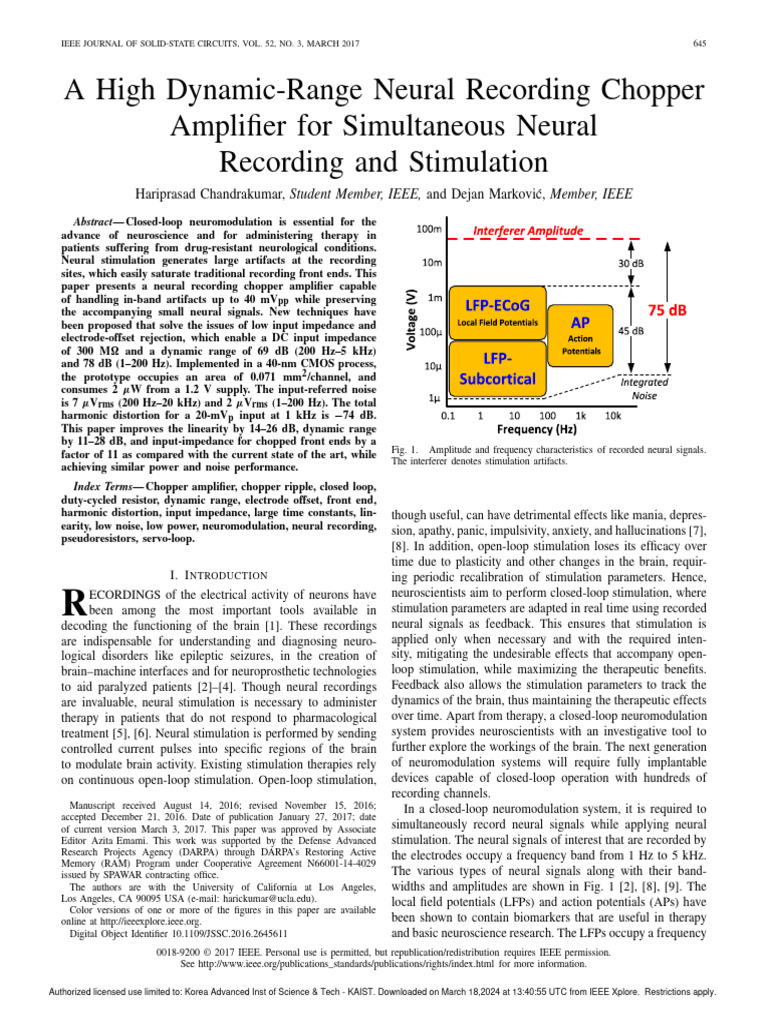 A High Dynamic-Range Neural Recording Chopper Amplifier For ...