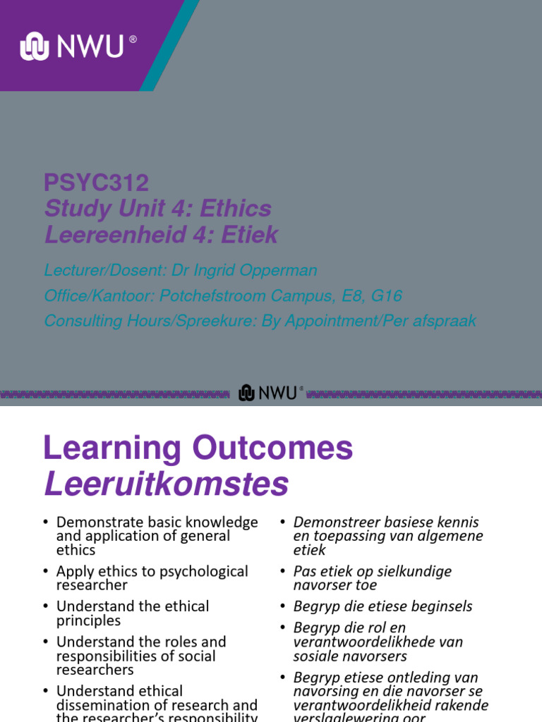 Psyc312 Su4 Lec11 Ethics PDF | PDF | Applied Philosophy | Medical Ethics