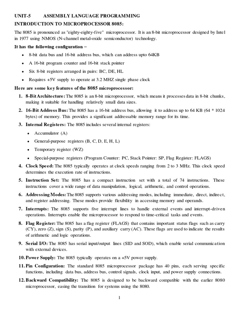 CA Unit-5 | PDF | Assembly Language | Central Processing Unit
