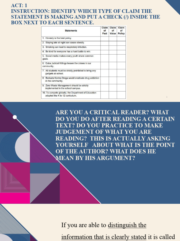 CLAIMS | PDF | Argument | Causality