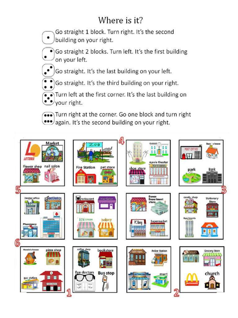 Directions Dice Game - Int | PDF