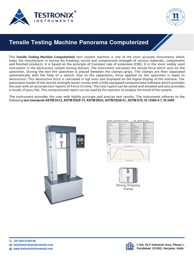 Utm Testronix | PDF | Strength Of Materials | Yield (Engineering)