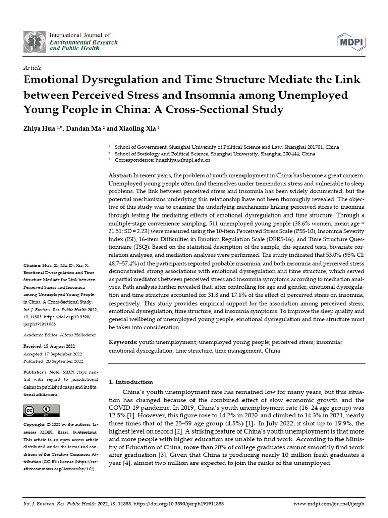 Emotional Dysregulation and Time Structure Mediate | PDF | Emotional ...