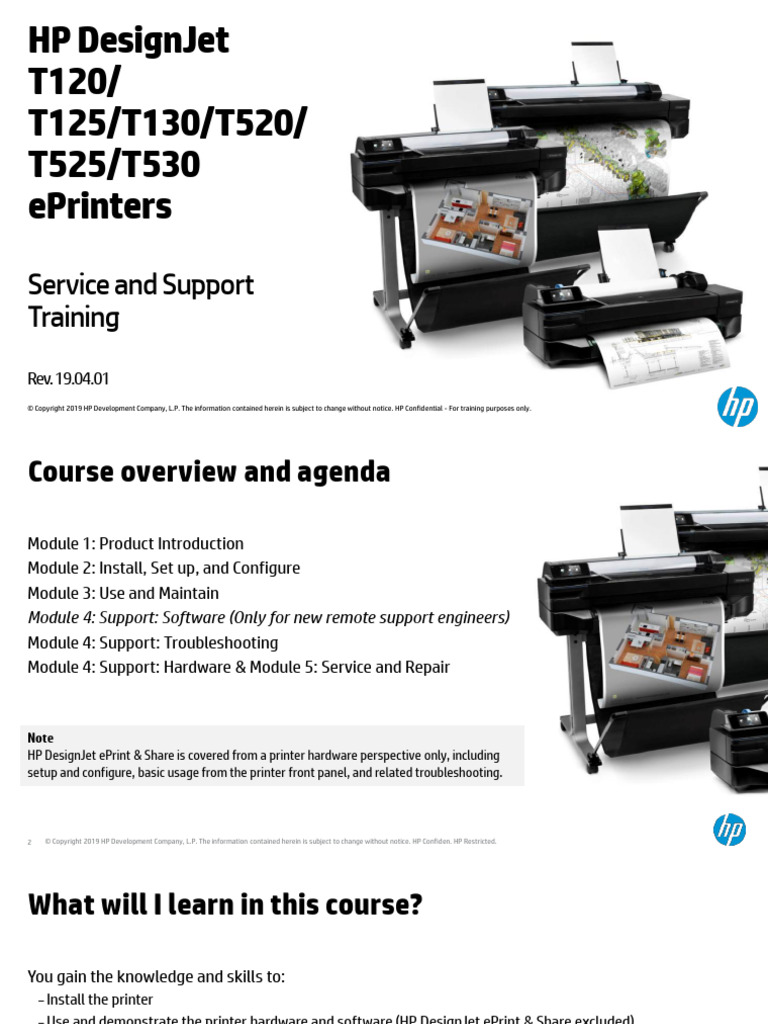 Module 1 - Product Introduction - T100 T500 | PDF | Printer (Computing) | Hewlett Packard