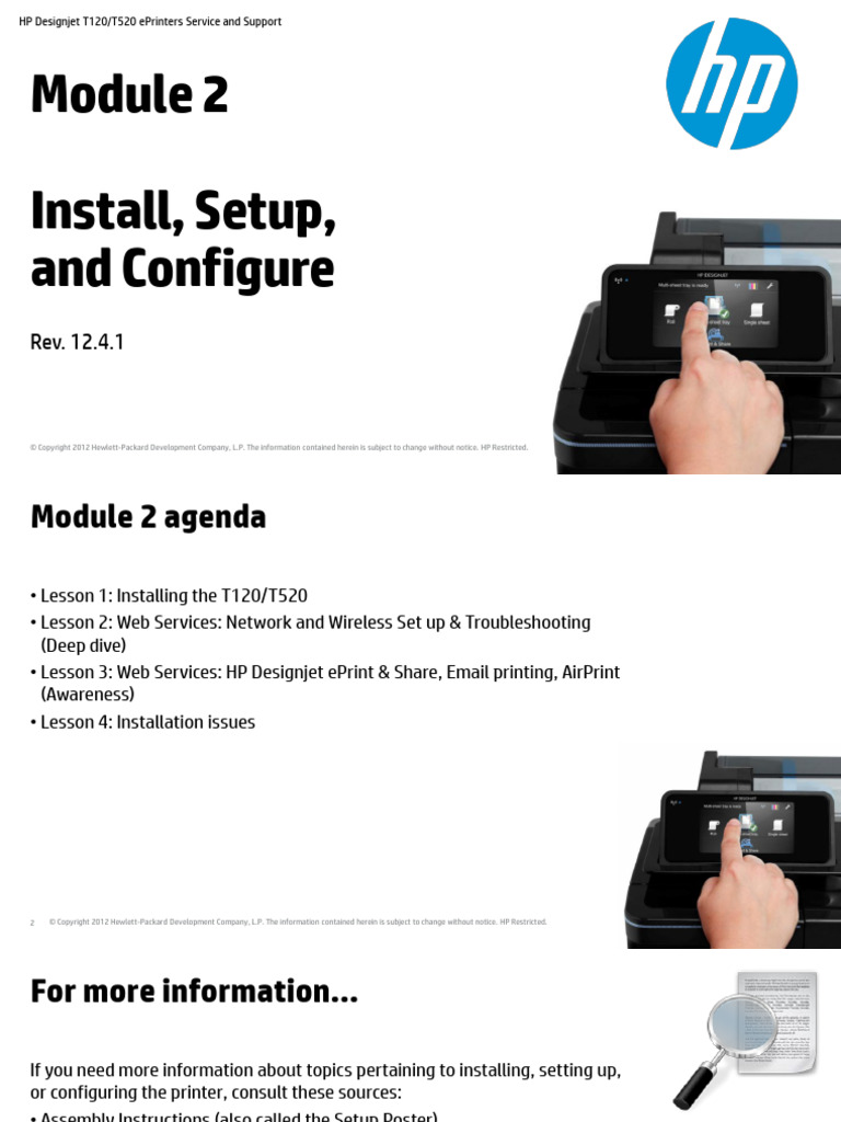 Module 2 - Install Setup and Configure - T100 T500 2 | PDF | Hewlett Packard | Printer (Computing)