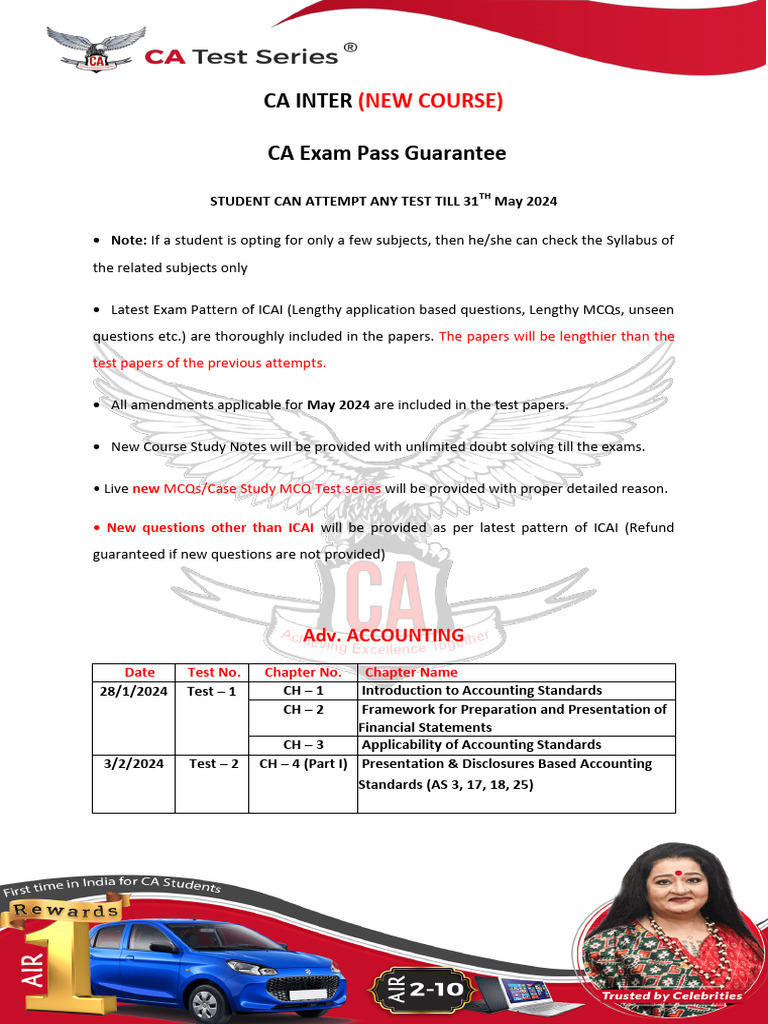 Ca Pass Guarantee Scheduled Start 28th Jan May 2024 1704783759 | PDF ...