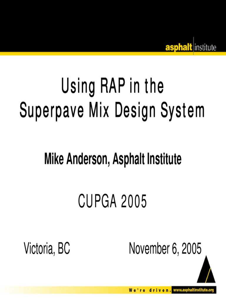 Use of RAP in Superpave | PDF | Building Engineering | Applied And ...