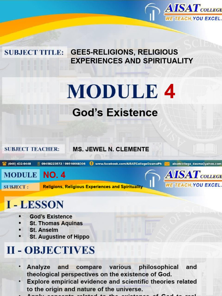 JNC Module4 Gee5 Rres | PDF | Existence Of God | God